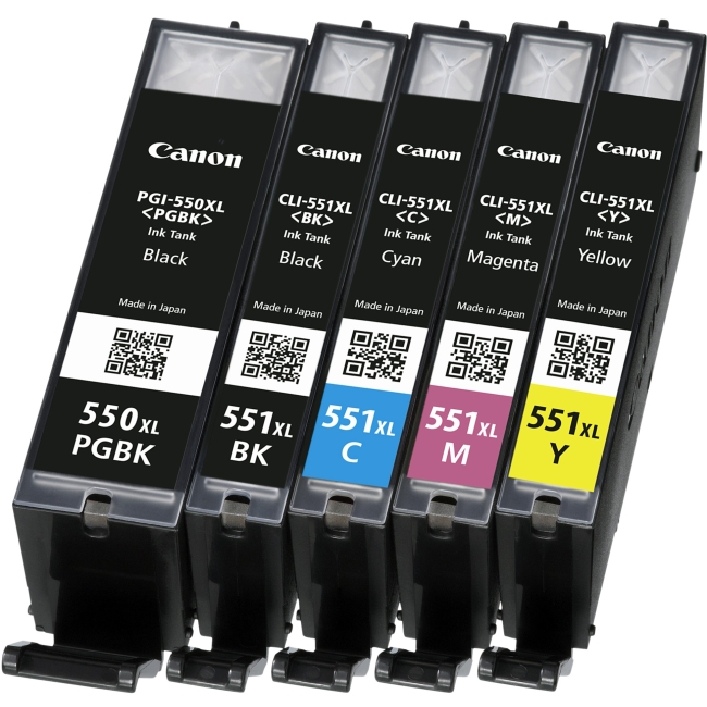 Canon Original PGi-550BK Black & CLI-551 Black, Cyan, Magenta, Yellow ...